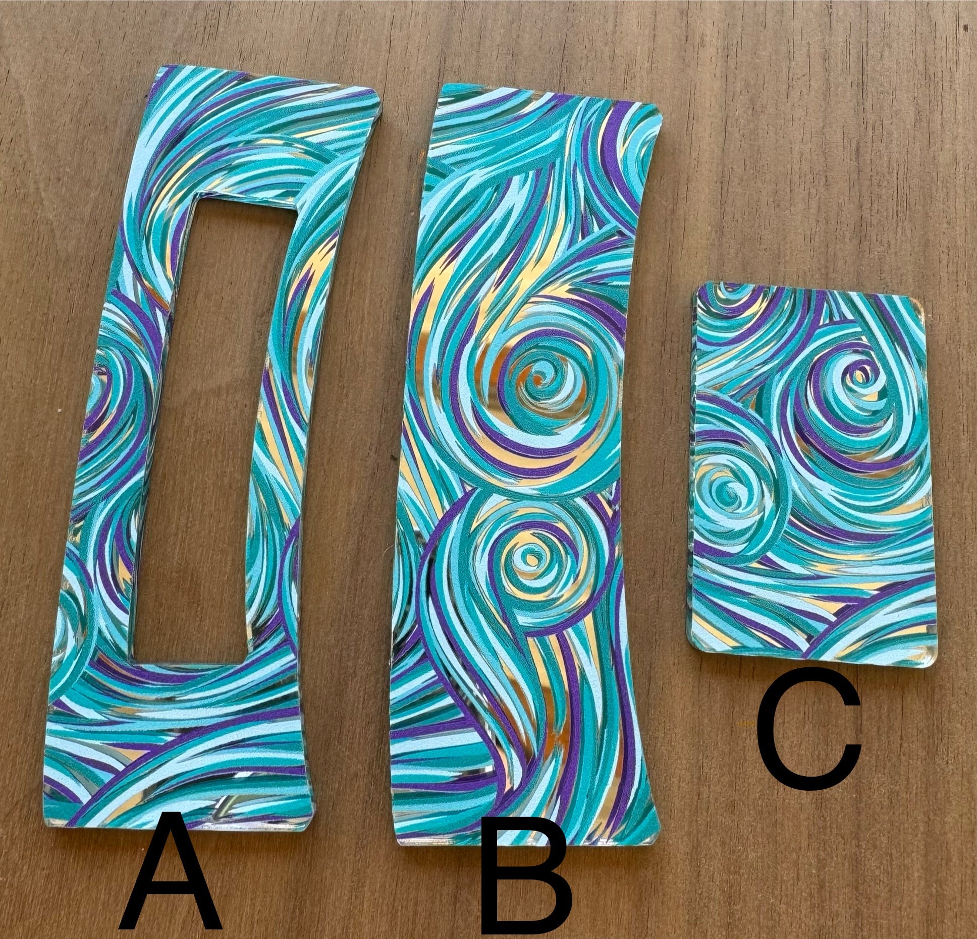 Blue swirls pattern Claw Clip Blank – UnderwoodWorksllc
