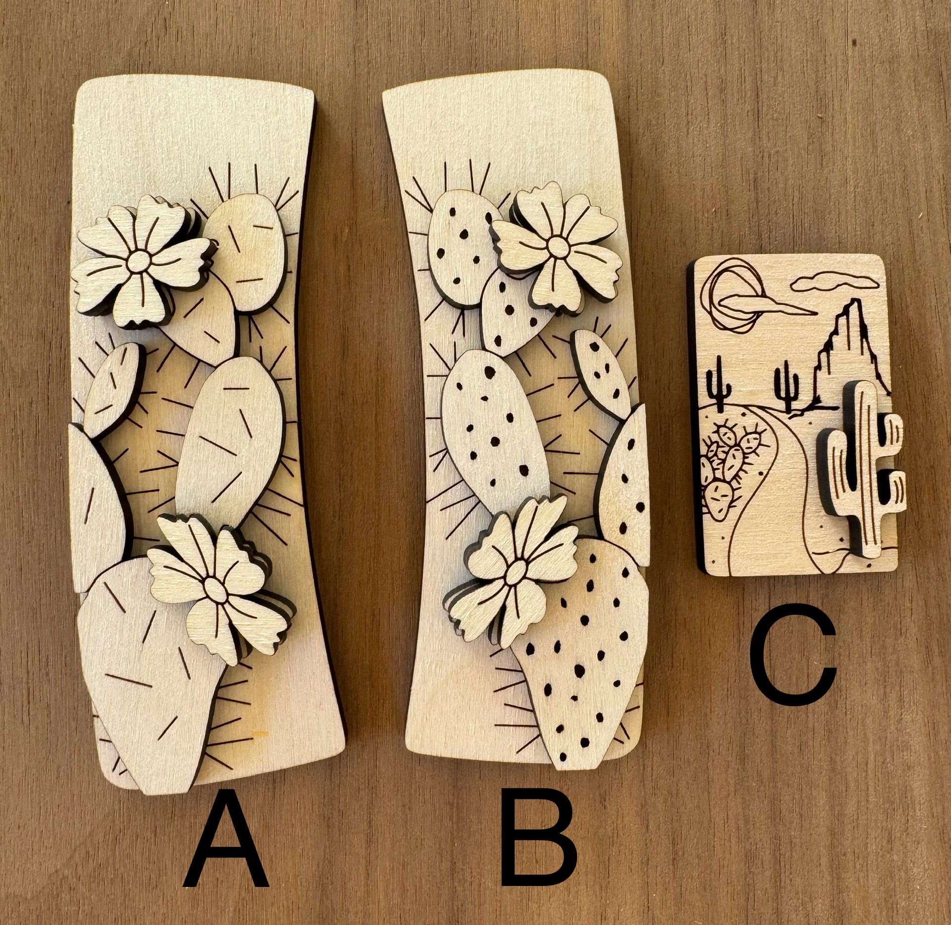 Cactus Theme Claw Clip Blank – UnderwoodWorksllc
