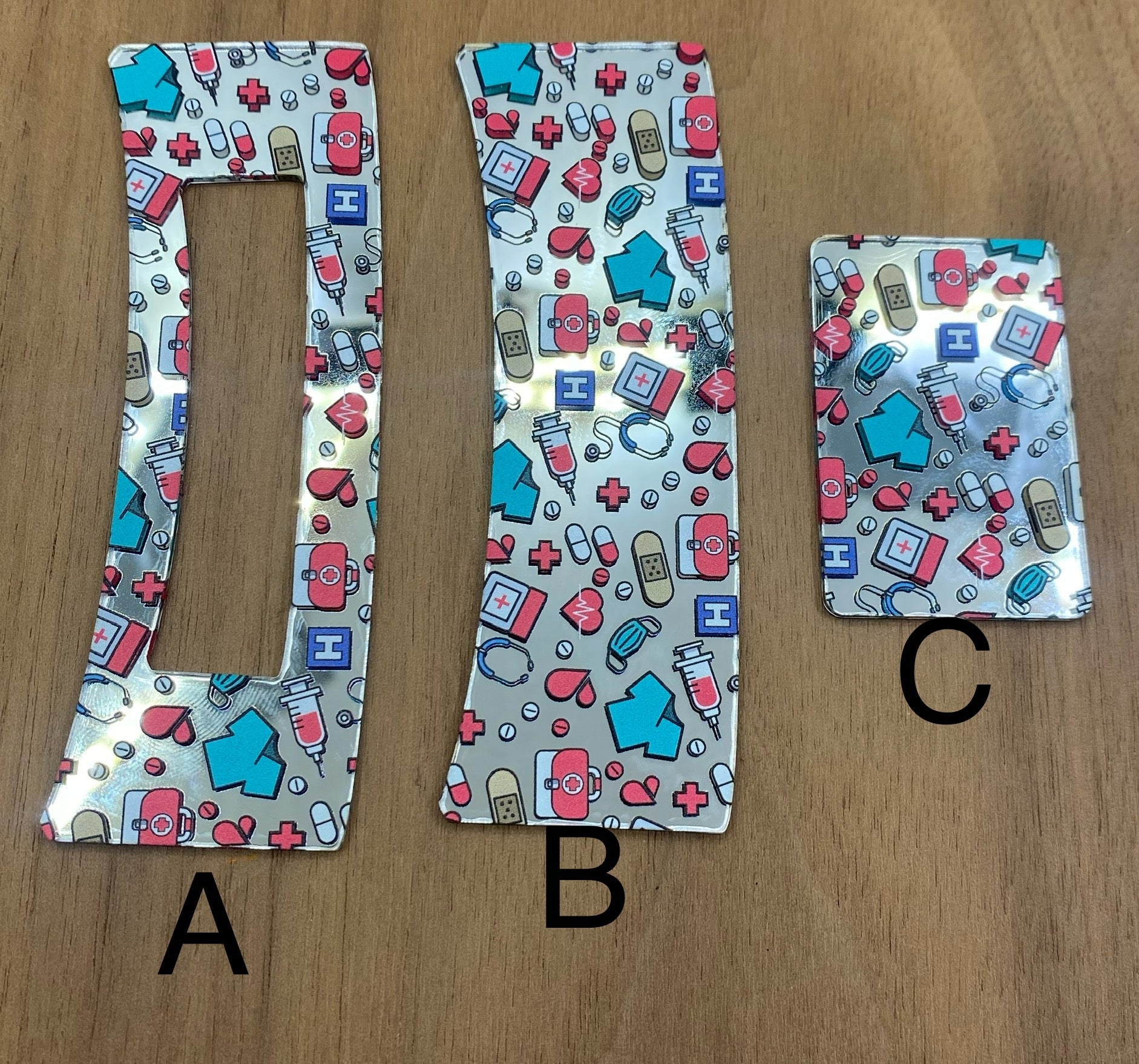 Medical Icon Acrylic with Mirrored Background Claw Clip Blank ...