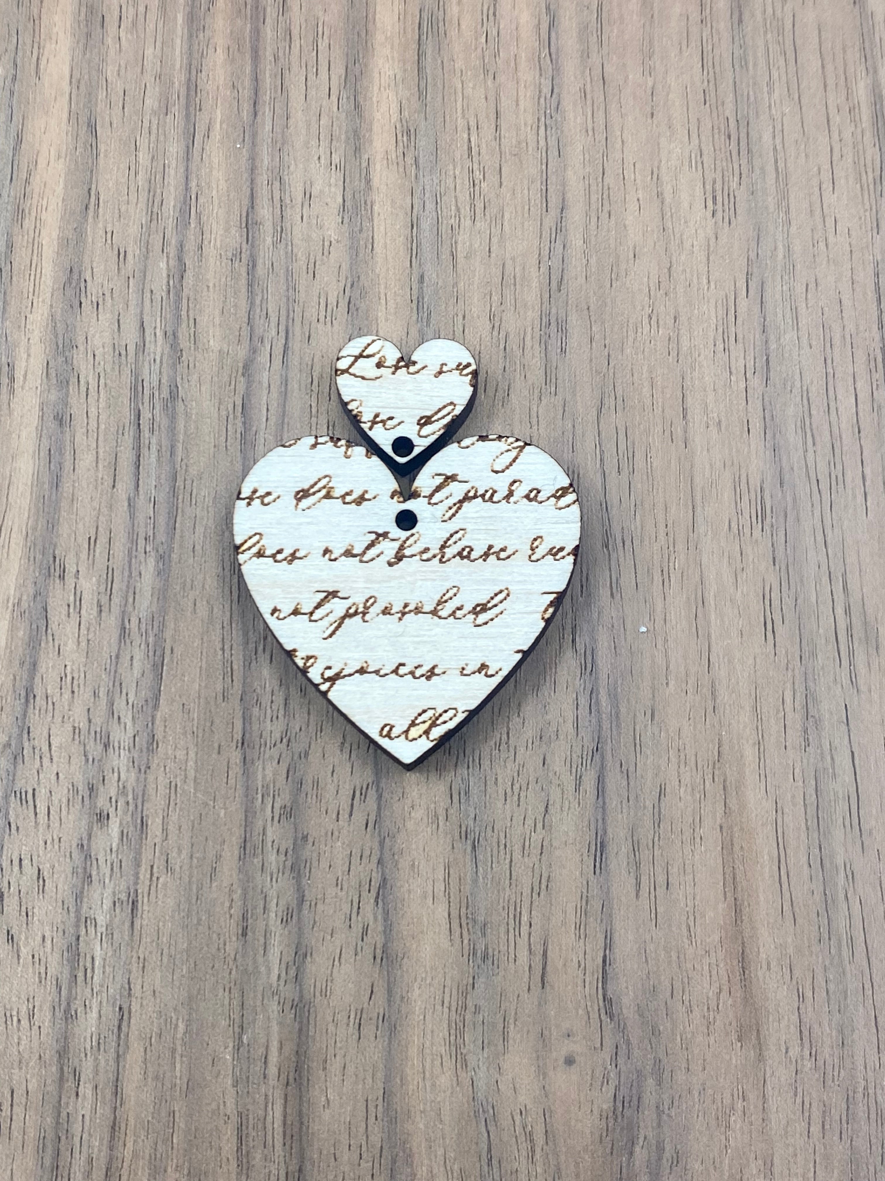 Love Script Heart Dangle and Connector PAIRS – UnderwoodWorksllc