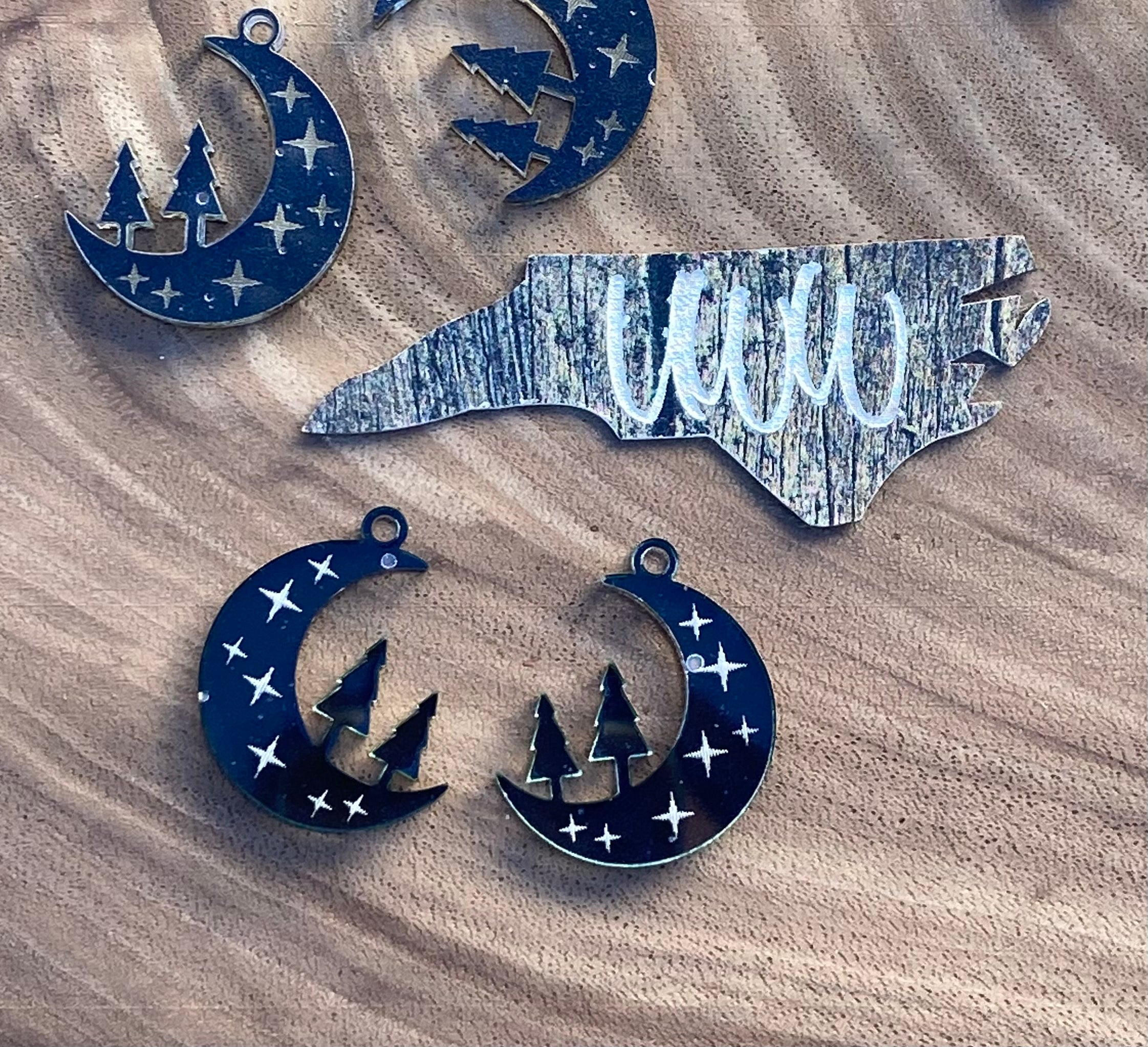 Starry Night Acrylic engraved Moon – UnderwoodWorksllc